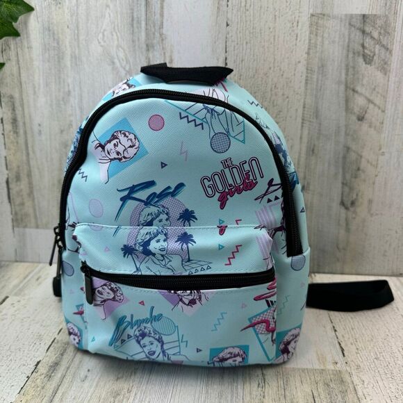 GOLDDEN GIRLS | Bags | Golden Girls Blue Mini Backpack Rose Blanche ...